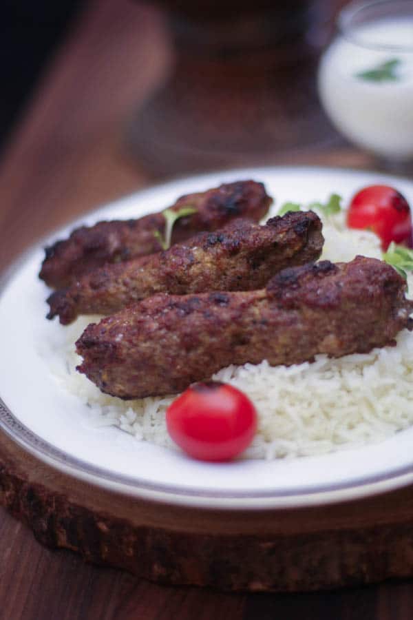 Lamb Chelo Kebab - Persian Rice and Kebab dish